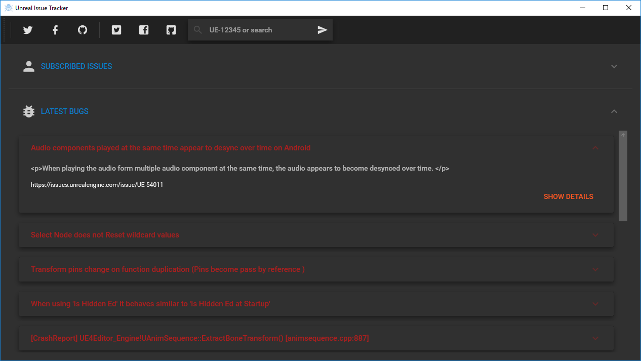 GitHub - ryanjon2040/Unreal-Issue-Tracker: A desktop app designed to interact with https ...