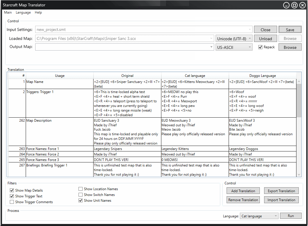 GitHub - Tarferi/Starcraft-Translation-Tool: Easy map translation tool