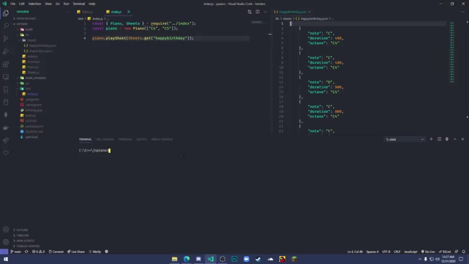 GitHub - twlite/jspiano: Simple Node.js Piano (windows)