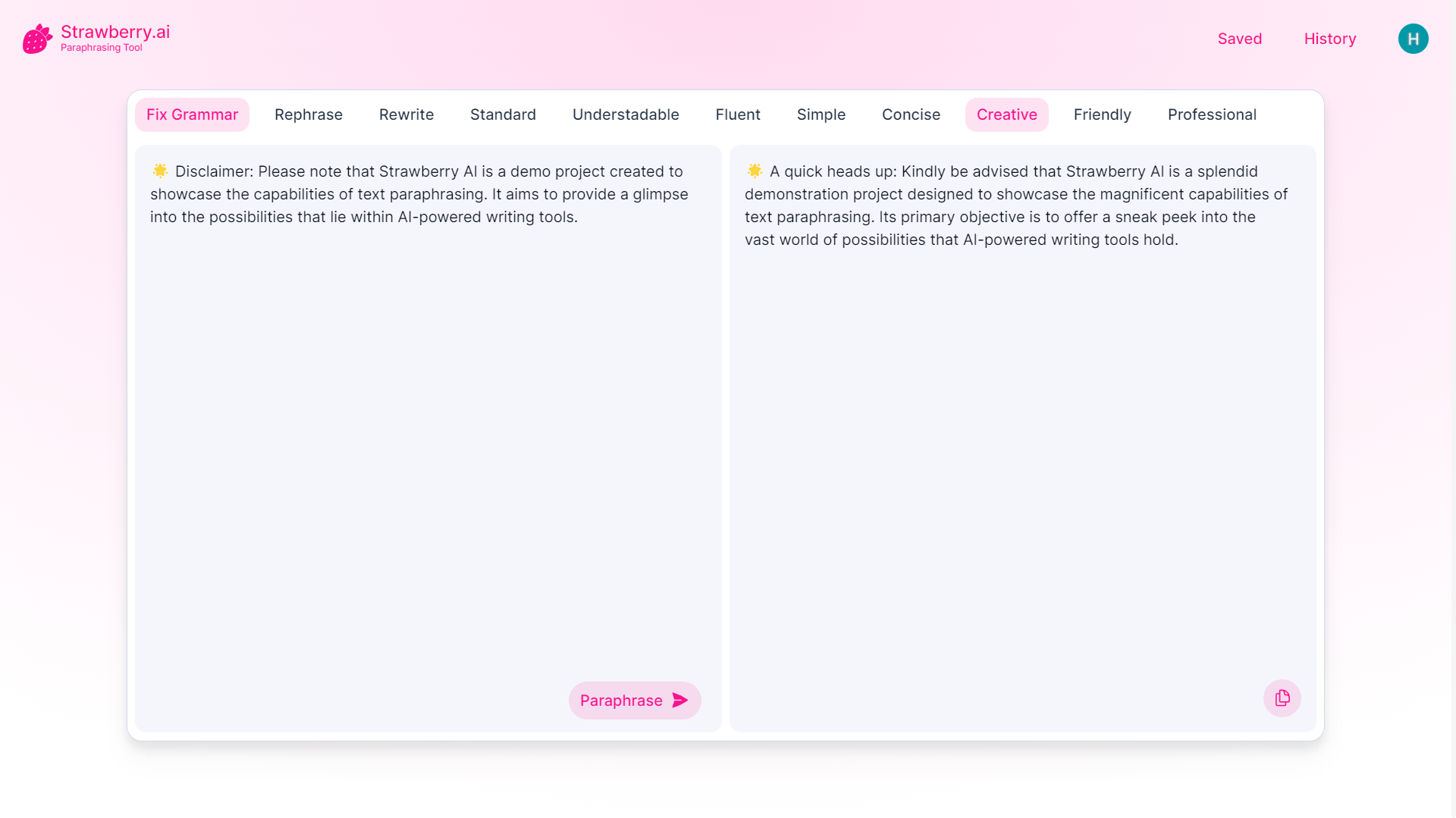 GitHub - hineshmiyani/Strawberry-AI: Strawberry AI is a powerful text paraphrasing tool that ...