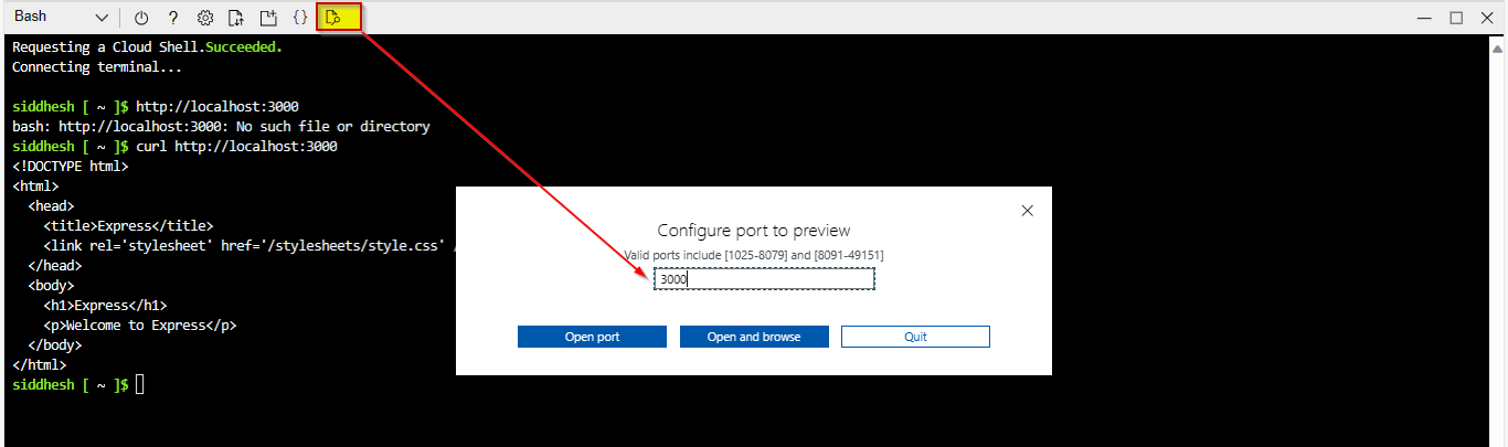 [BUG] When I use Azure Cloud shell web preview I receive Cannot GET /proxy/3000/ error. · Issue ...