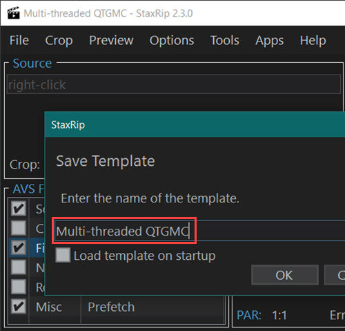 How to set up a simple multithreaded QTGMC template for AviSynth · staxrip/staxrip Wiki · GitHub