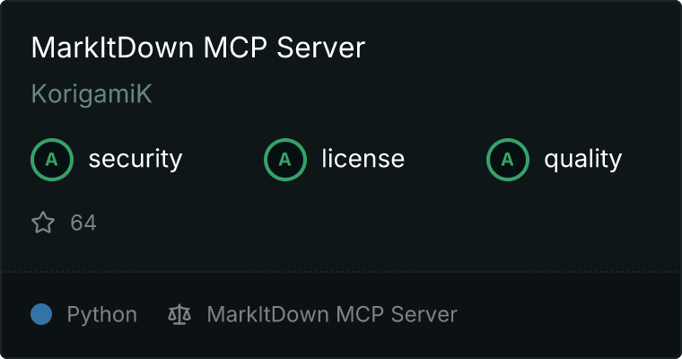 GitHub - KorigamiK/markitdown_mcp_server: A Model Context Protocol (MCP) server that converts ...