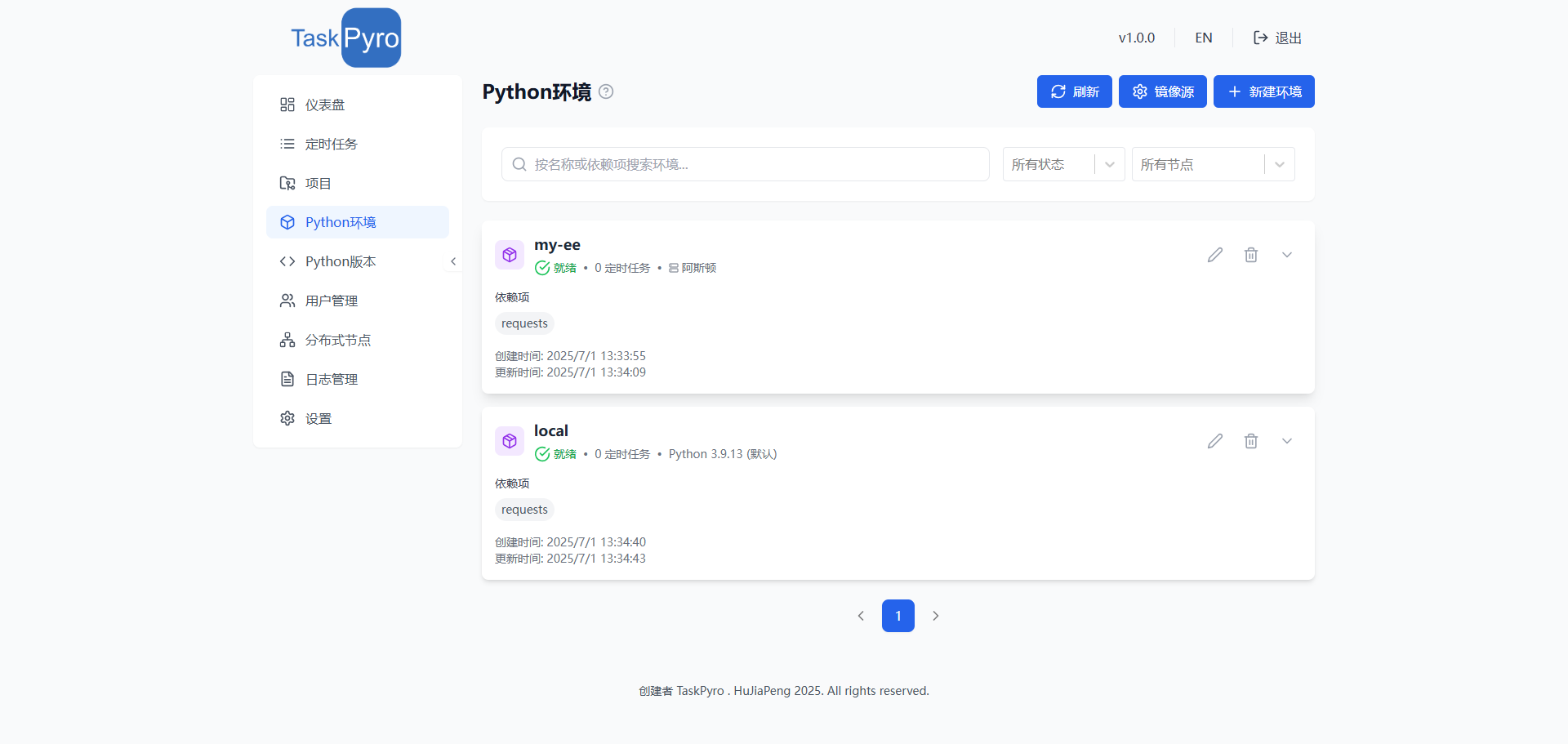 GitHub - taskPyroer/taskpyro: 爬虫管理系统,爬虫管理平台,分布式爬虫管理平台,可视化操作,完整监控,灵活的Python环境管理,,环境隔离,资源占用小,支持 ...