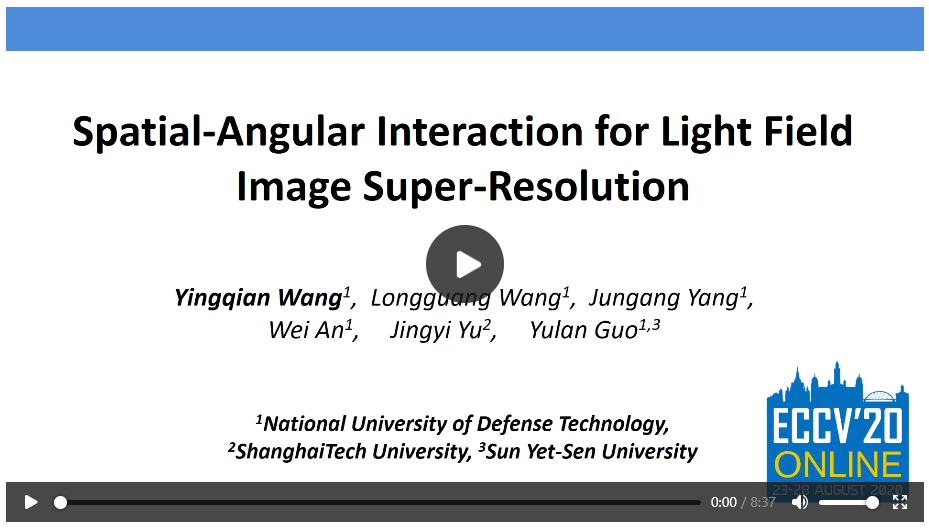 GitHub - YingqianWang/LF-InterNet: [ECCV 2020] Spatial-Angular Interaction for Light Field Image ...