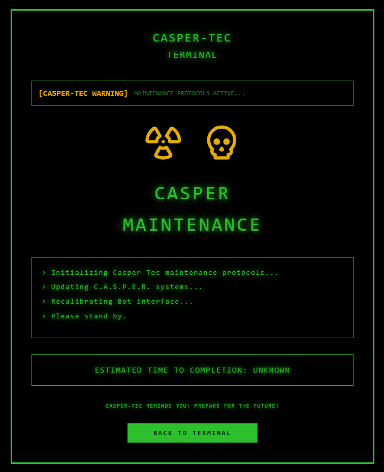 GitHub - Casper104s/Casper-Tec-terminal: A Fallout 76-inspired terminal interface built with ...