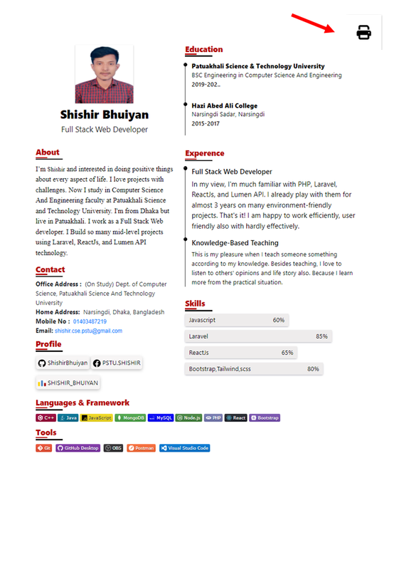 GitHub - Msb-Simplified/Resume-Builder: Resume Builder is Laravel framework-based dynamic resume ...