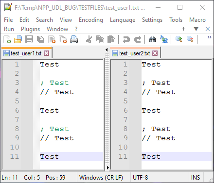 User Defined Languages get mixed up in side-by-side view (64-bit Npp only) · Issue #12540 ...