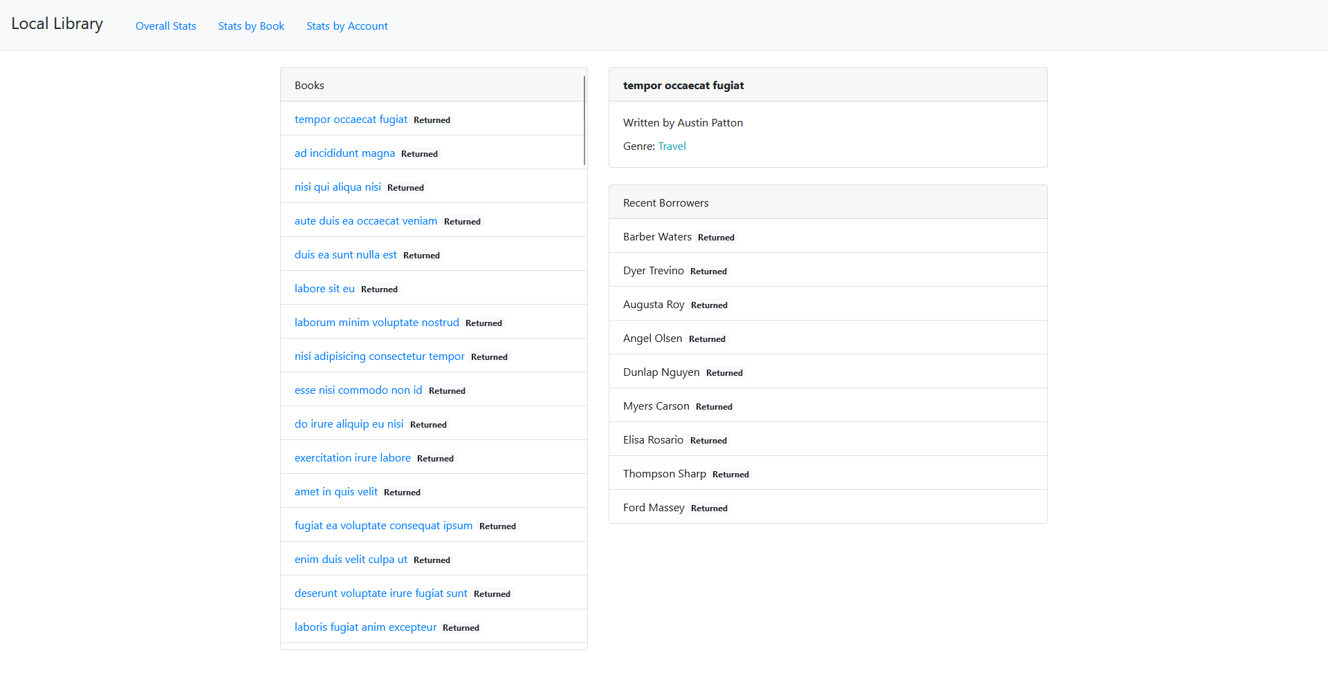 GitHub - ElusiveEllie/local-library: Application for displaying information about a libary's ...