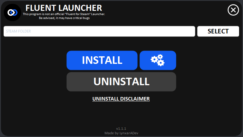 GitHub - lynxaradev/Fluent-Launcher: Fluent Steam Skin launcher for easier installation process