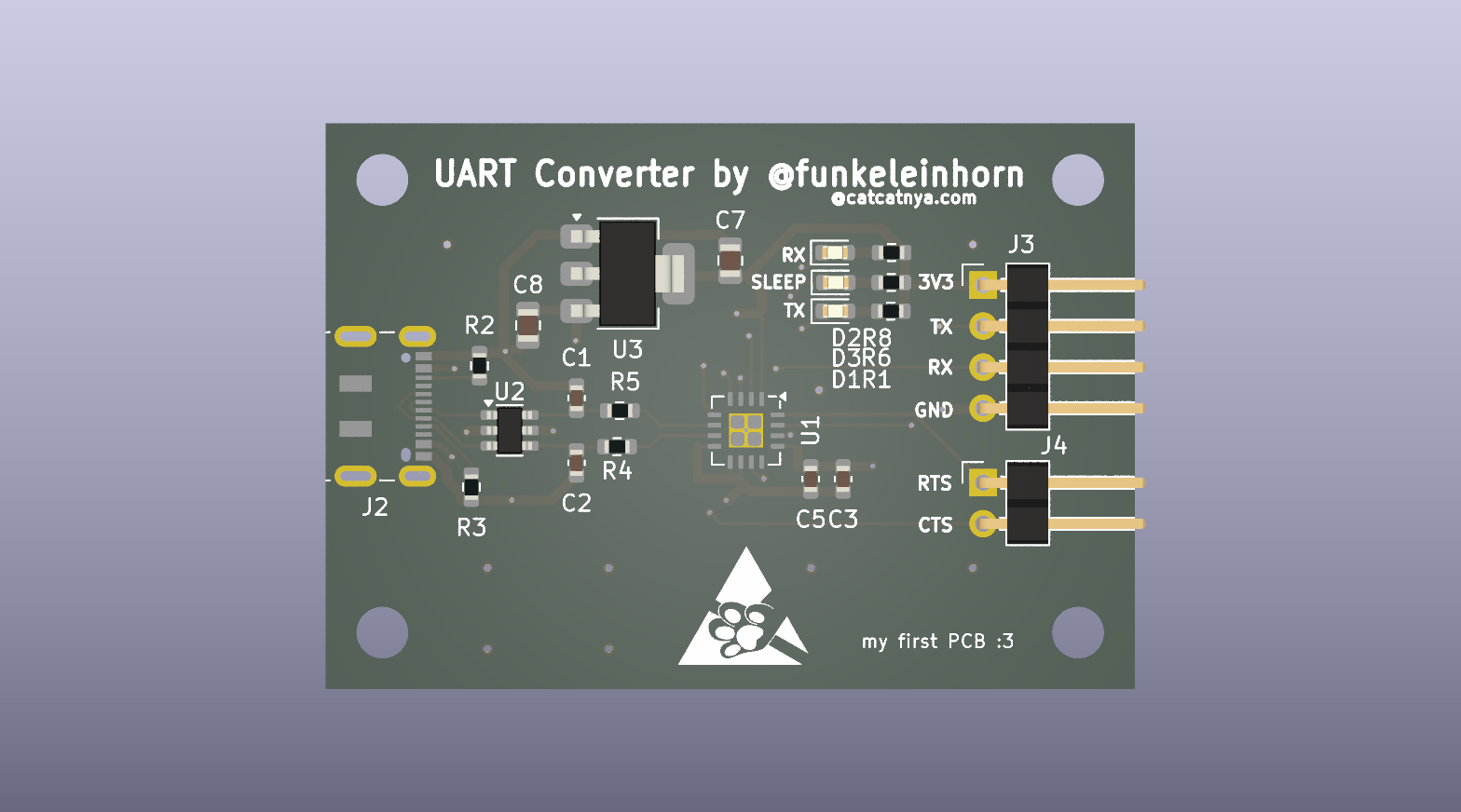 GitHub - funkeleinhorn/uart-converter-pcb: My first PCB which is an USB-C to 3.3V UART Converter.