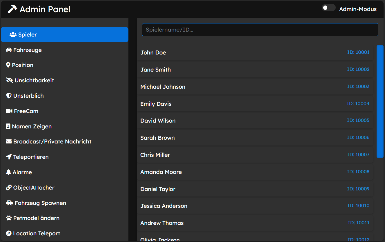 GitHub - Hilberath/altv-admin-panel: An administration tool for an AltV server