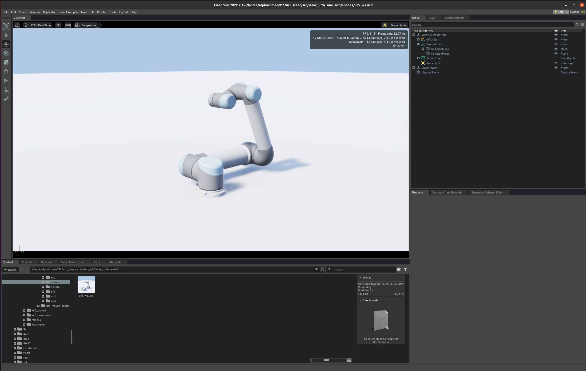 GitHub - prajapatisarvesh/isaac_ur5: A repository that contains implementation of UR5 in Nvidia ...