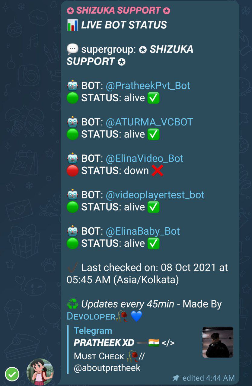 GitHub - Cat-of-Tg/BOT-STATUS-CHECKER: Easy & Powerful Bot To Check If Your All Telegram Bots ...
