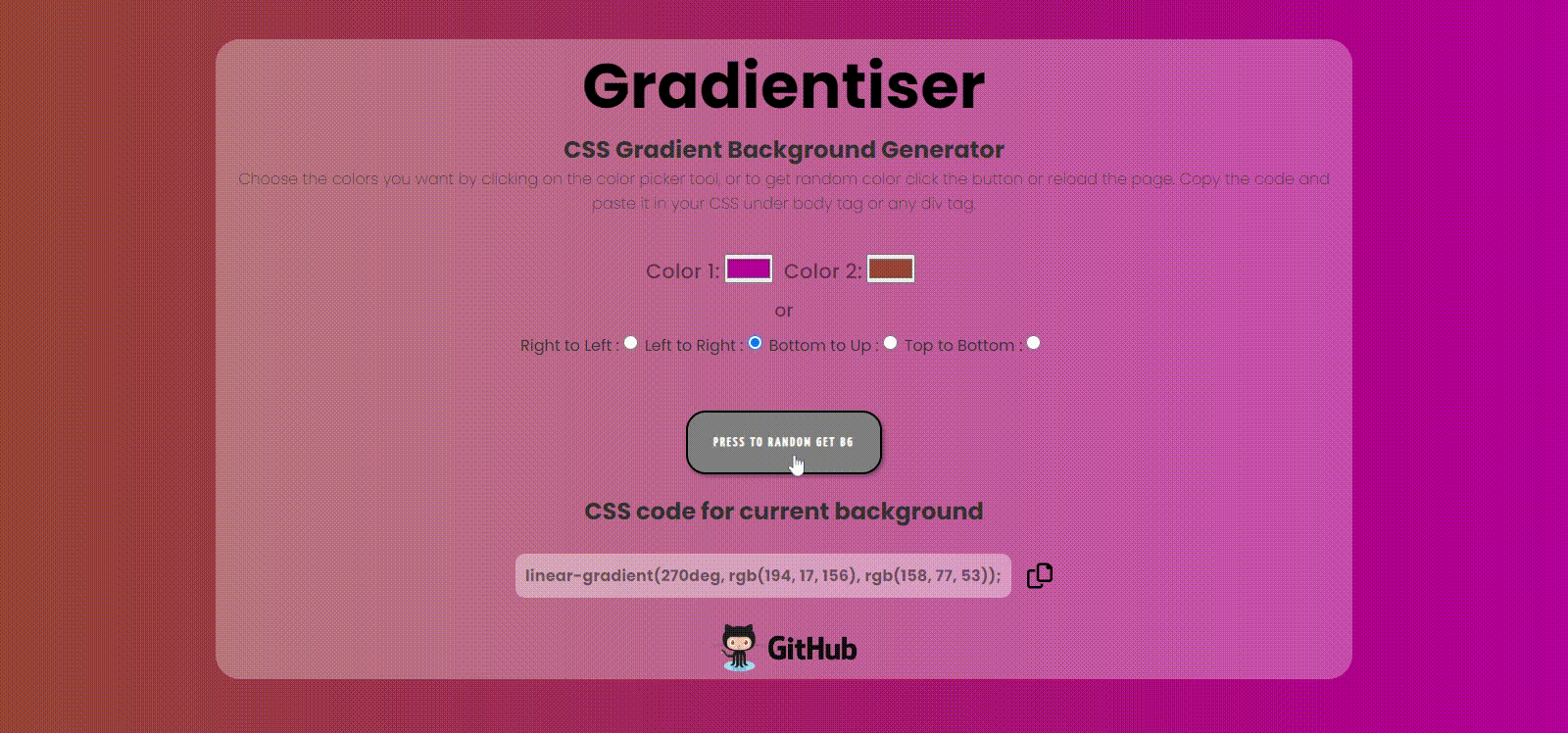 GitHub - Nirbhayparmar/gradientiser-BgGenerator: This is an open-source ...