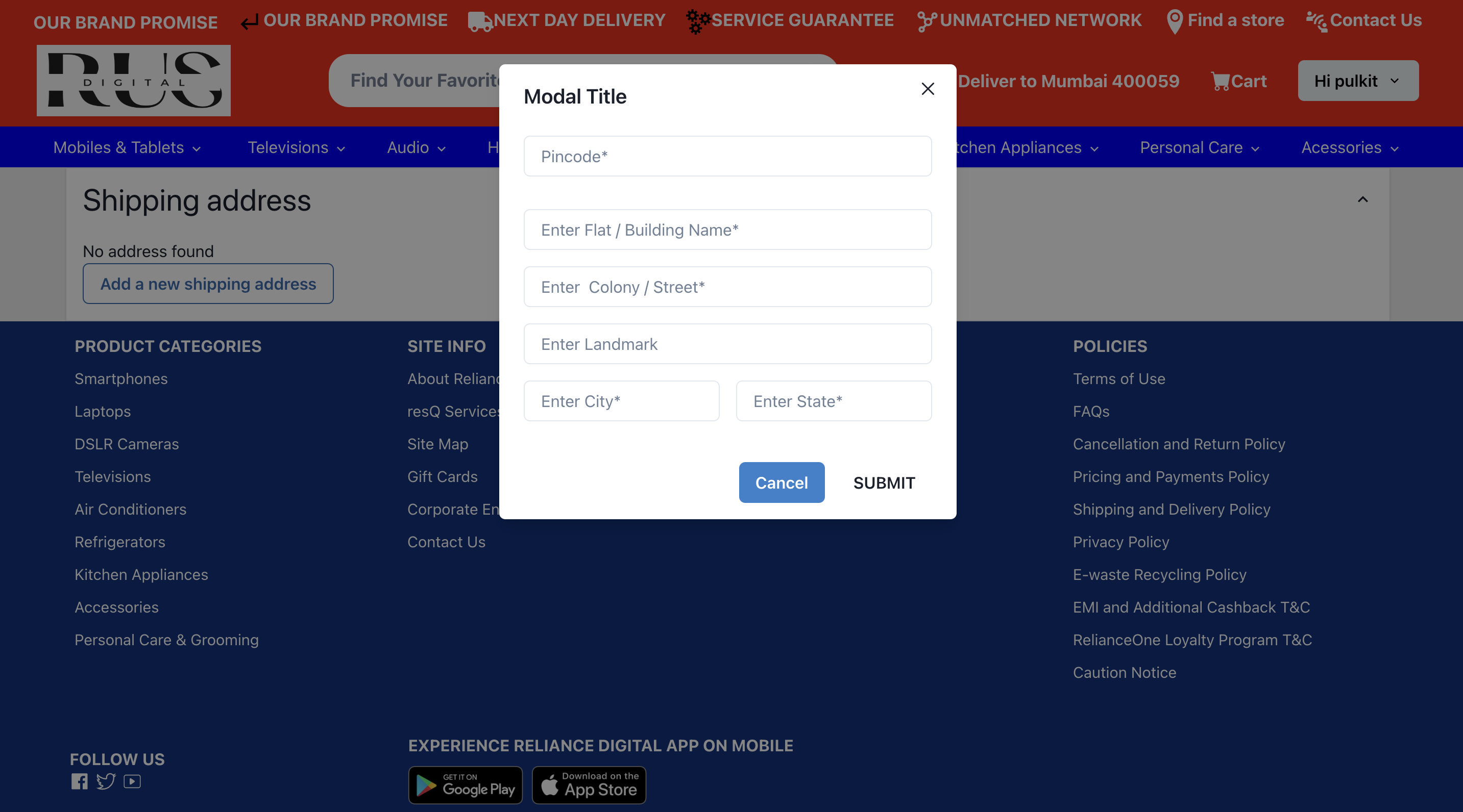 GitHub - RajParmar03/Reliance_digital_clone: It is an E-commerce website to buy Electronics ...