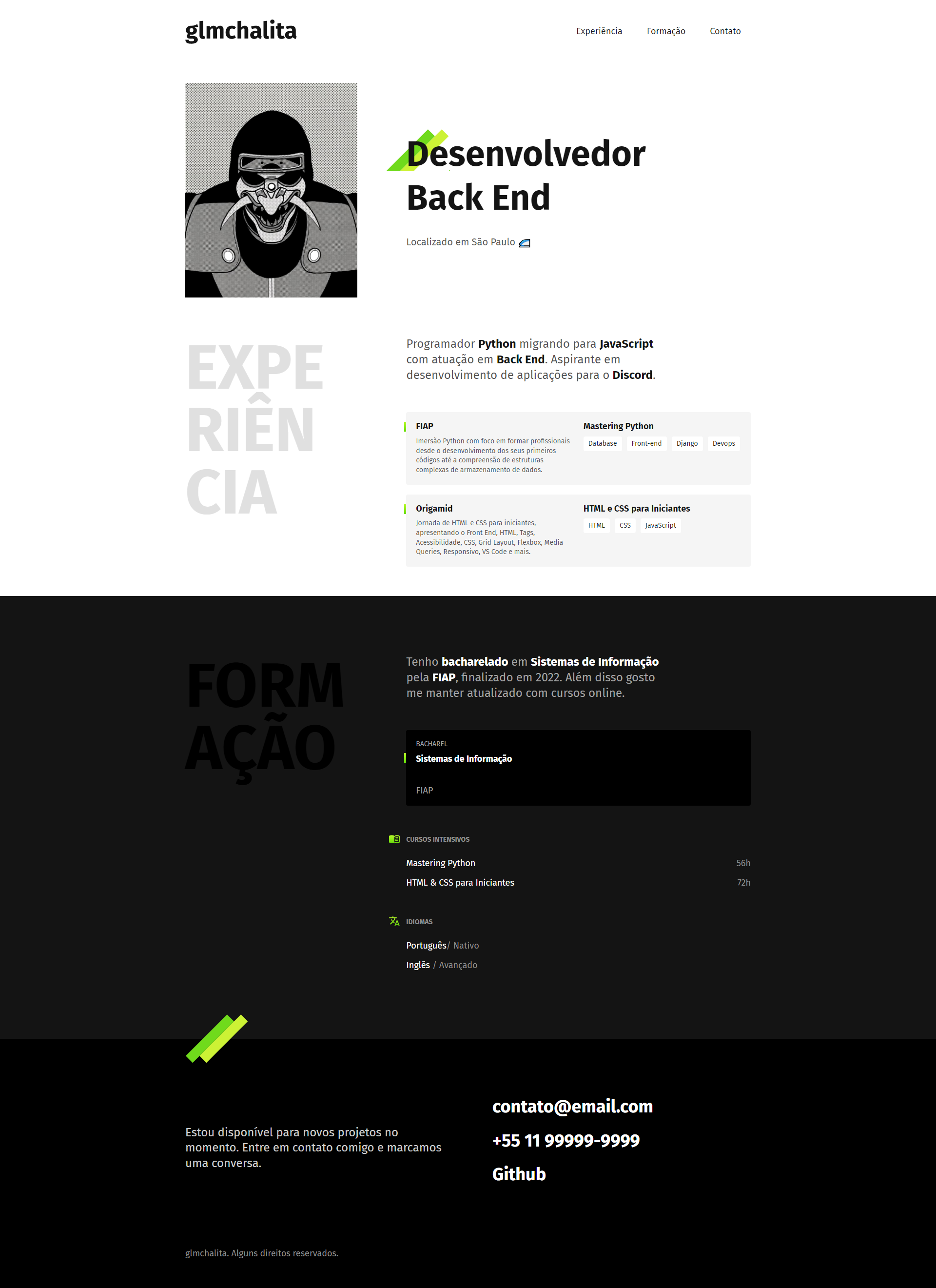 GitHub - glmchalita/Origamid-Portfolio