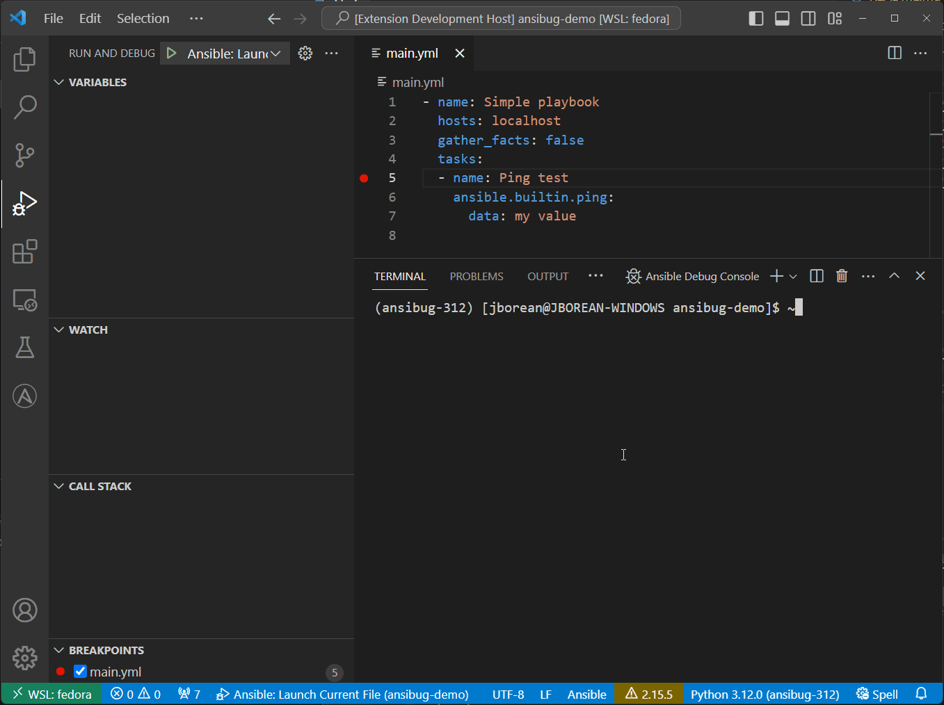 GitHub - jborean93/ansibug: Debug Adapter Protocol for Ansible