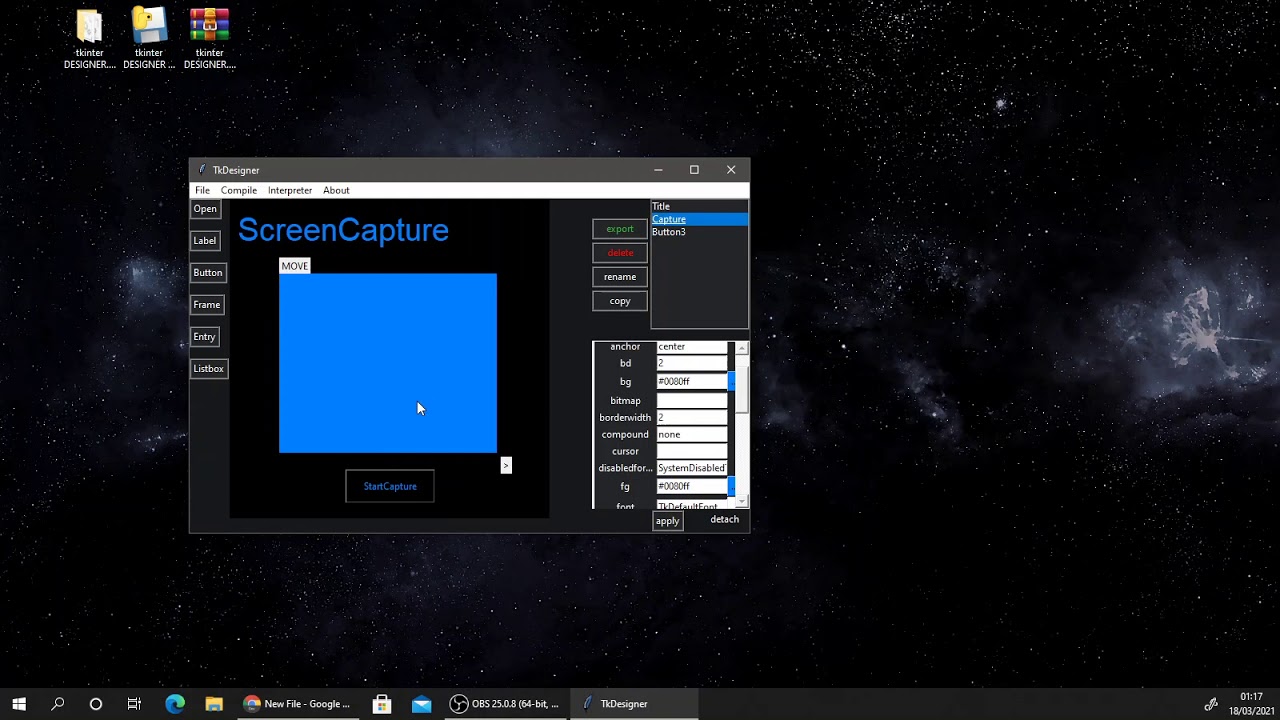 GitHub - Peticali/TkinterDesigner: Make and program a Tkinter window