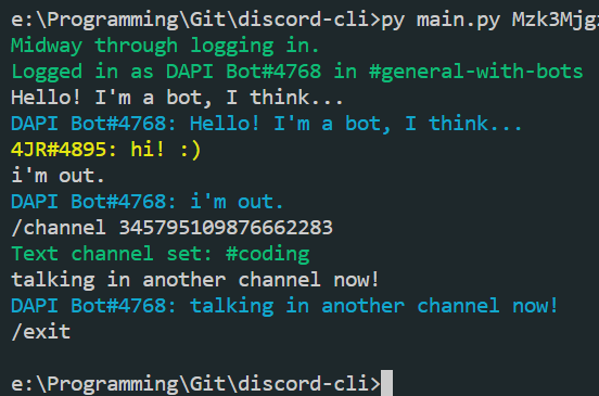 GitHub - fourjr/discord-cli: A command line interface to use Discord.