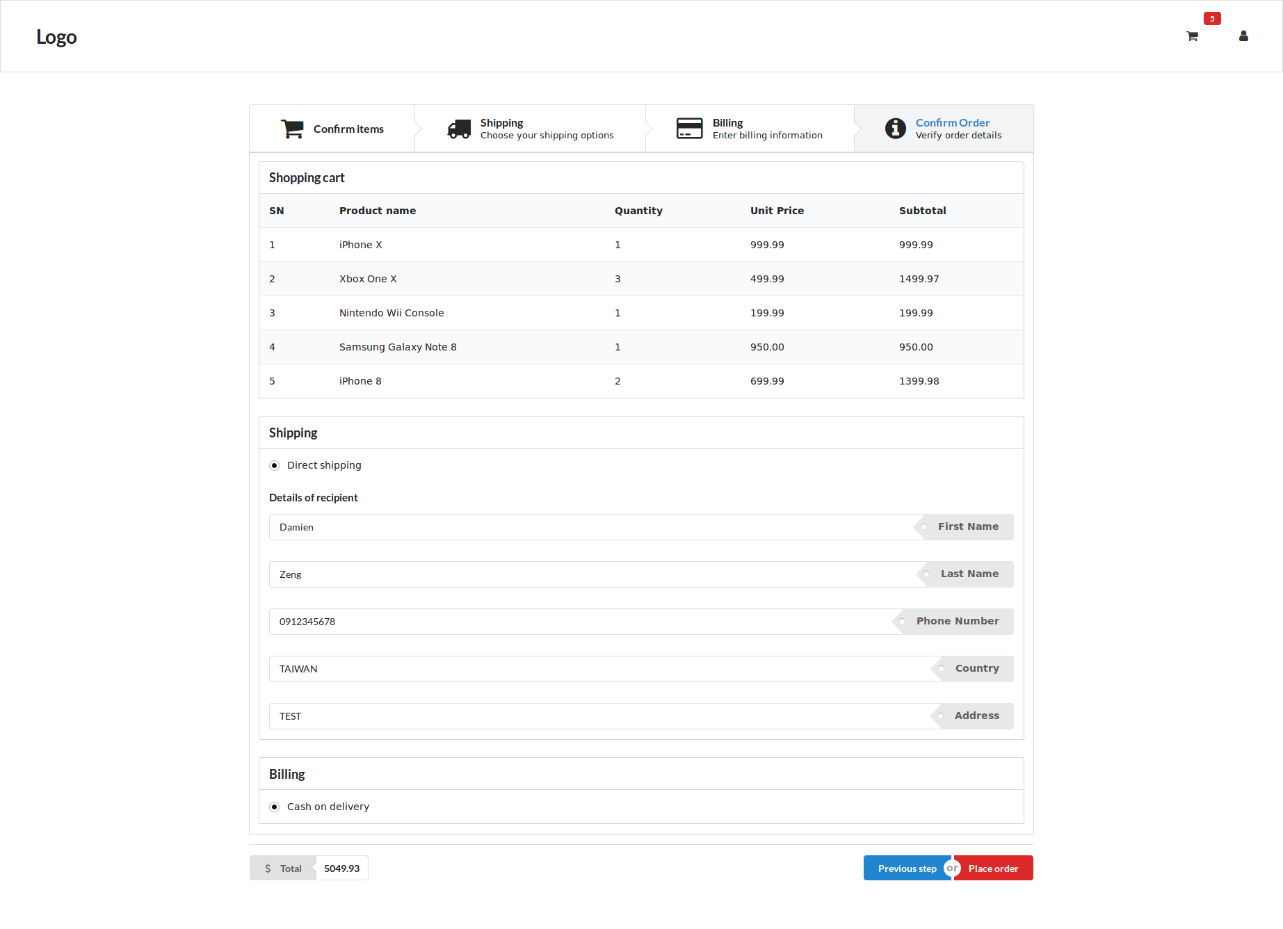 GitHub - damienzeng73/shopping-cart: A simple Shopping-cart built with ...