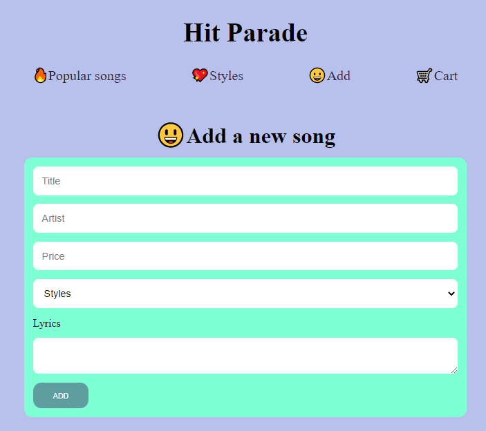 GitHub - moro-patana/hit-parade-react: Onja Capstone project about react + react Router + context
