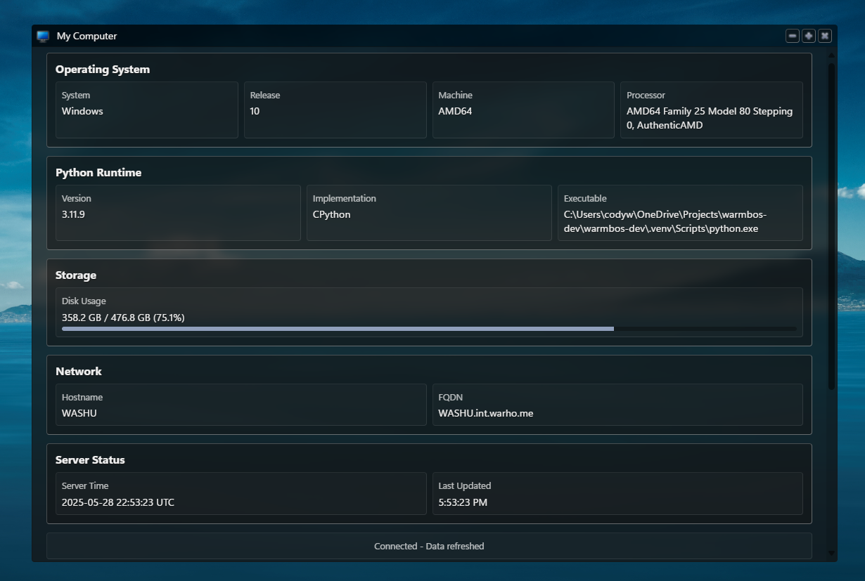 GitHub - warmbo/WarmbOS: A minimal web-based desktop environment for use as a startpage, homelab ...