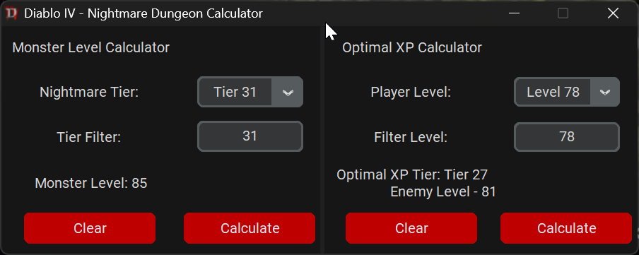 GitHub - AbyssDragonModding/D4-Nightmare-Dungeon-Calculator: two calculators in one program, one ...