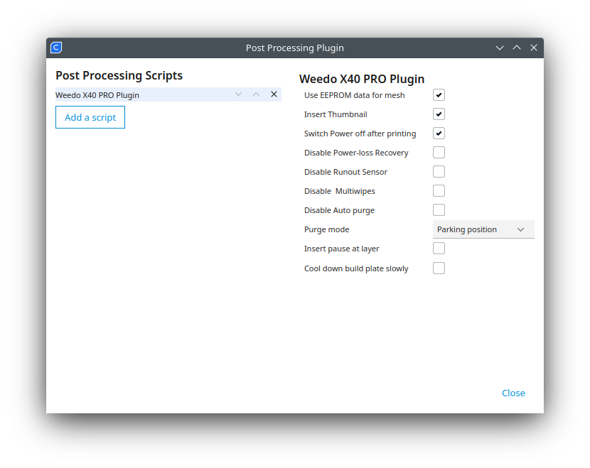 GitHub - x40-Community/Cura_plugin_for_WEEDO_X40_PRO: Cura Plugin for ...