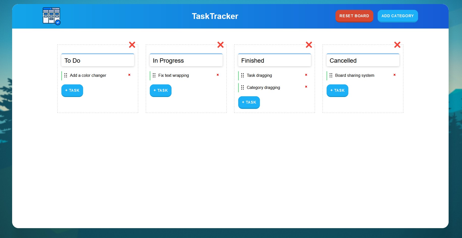 GitHub - kaldimitrov/TaskTracker: A kanban styled task tracker & manager written using react