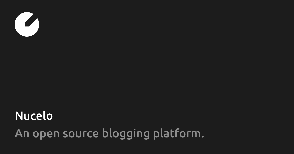 GitHub - ArianAdeli/nucelo: An open-source minimal blogging platform.