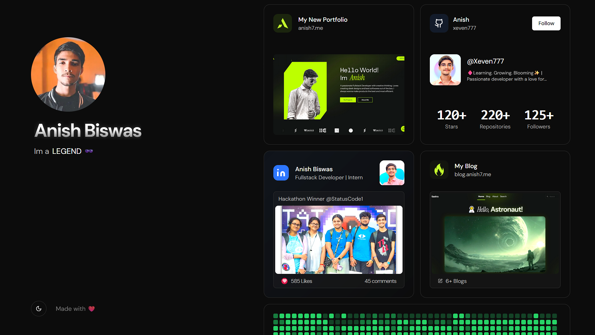 GitHub - Xeven777/bento-profile: A bento styled lintree page, with ...