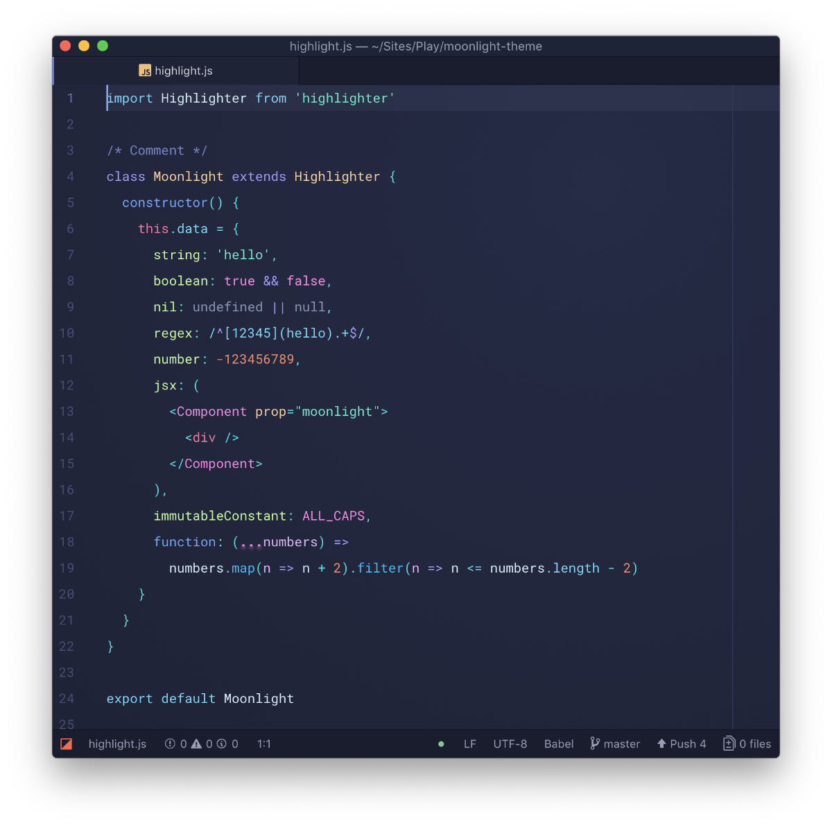GitHub - atomiks/moonlight-theme: Syntax theme for Atom - bright ...