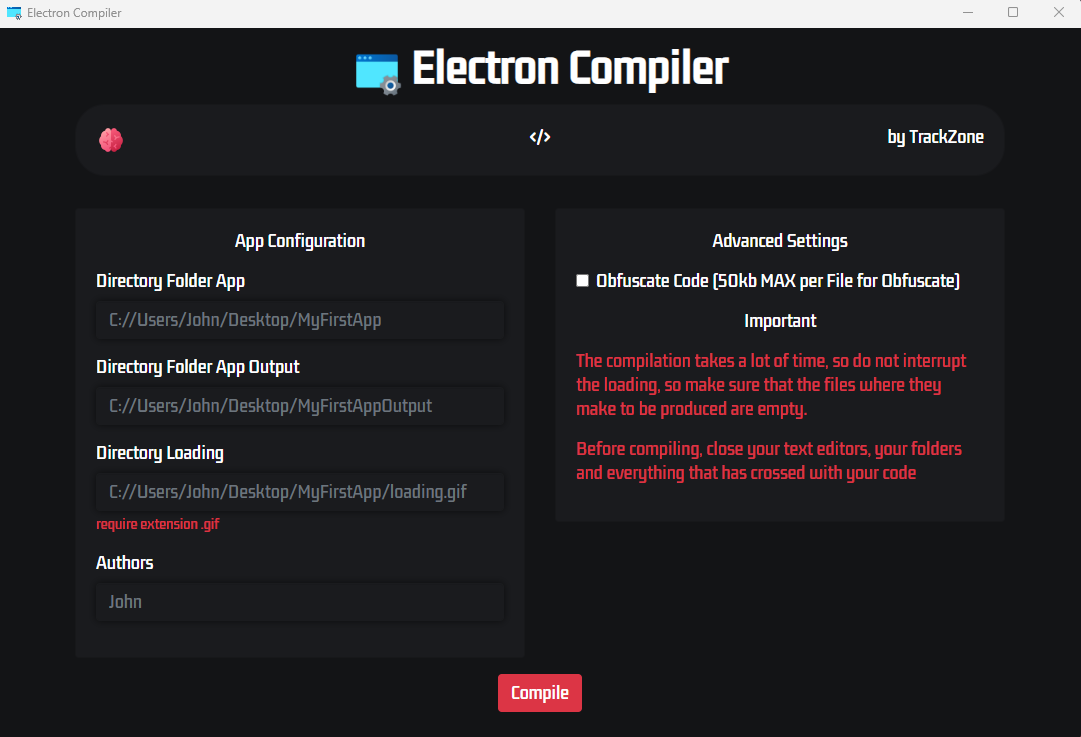 GitHub - TrackZone1/Electron-Compiler: An application to compile your ...