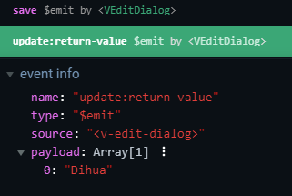 [Bug Report] v-edit-dialog returns search-input string on save instead of value when using v ...