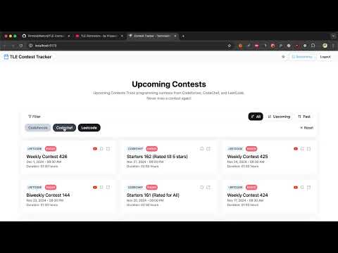 GitHub - TerminalWarlord/TLE-Contest-Tracker: A web application to ...
