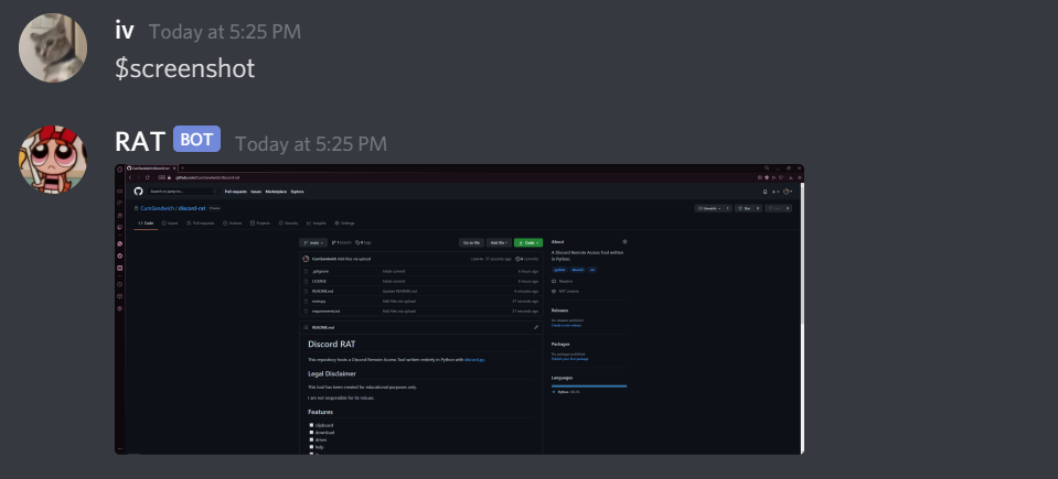 GitHub - i-vone/discord-rat: A Discord Remote Access Tool written in ...