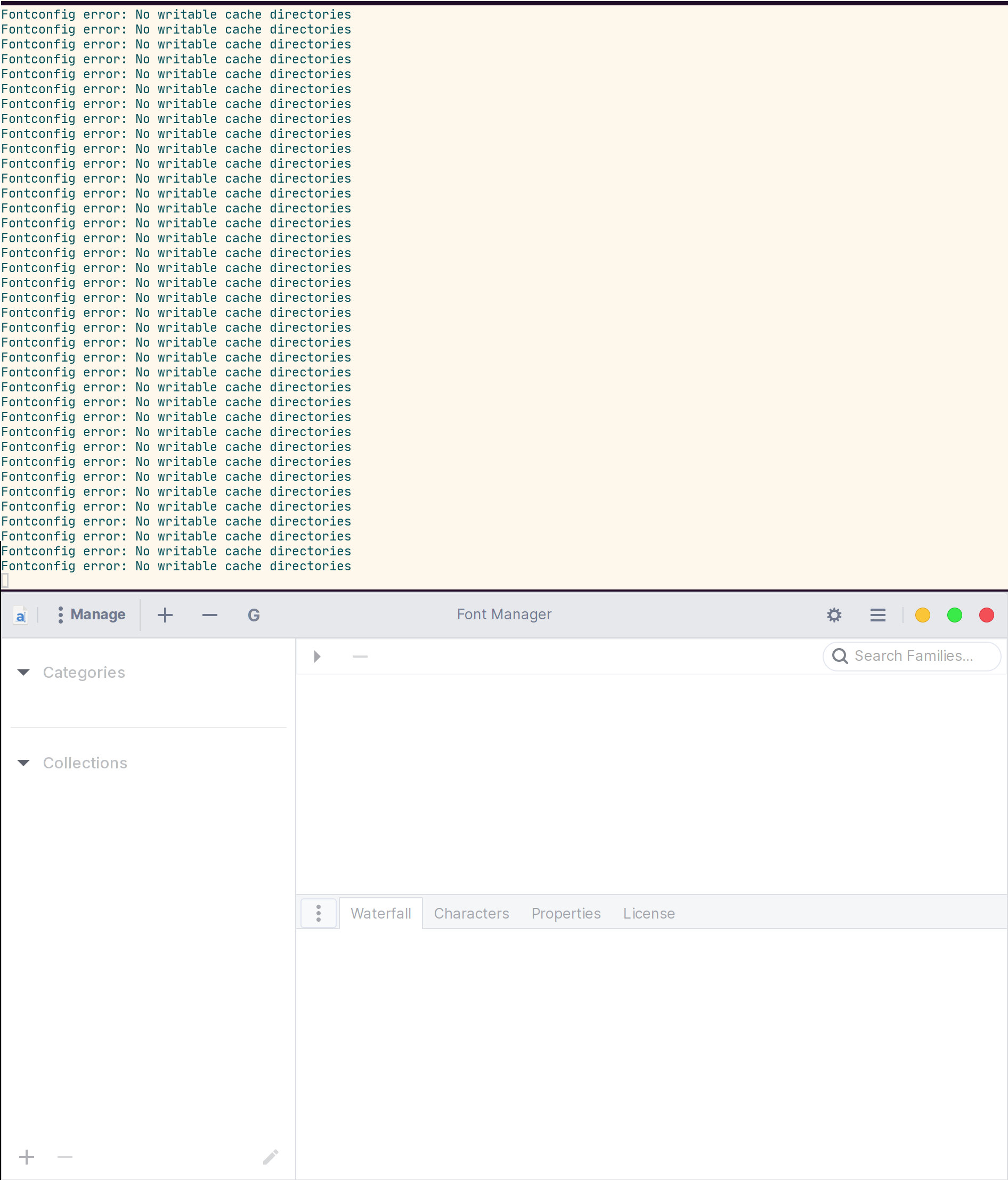 "Fontconfig error: No writable cache directories" + GUI does not load · Issue #287 · FontManager ...