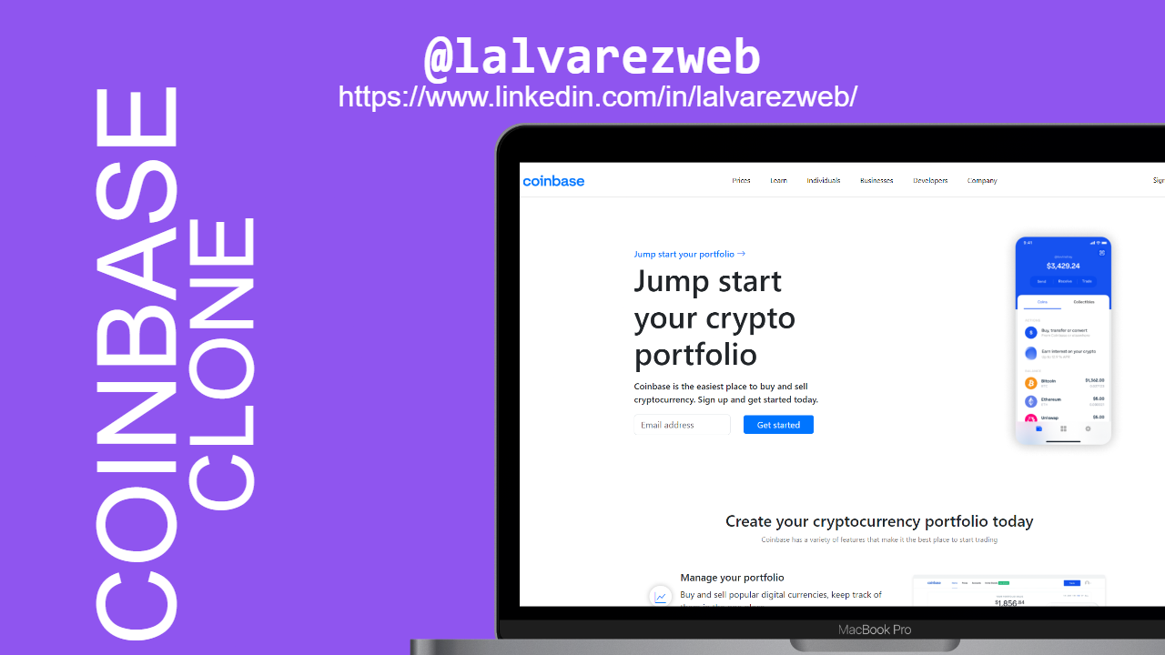 GitHub - lalvarezweb/coinbase-clone: This repository contains a clone of Coinbase's landing page ...