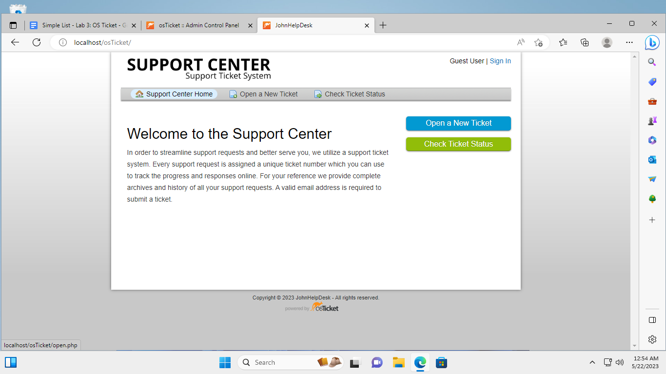 GitHub - JWSteven620/OSticket-Ticket-Life-Cycle