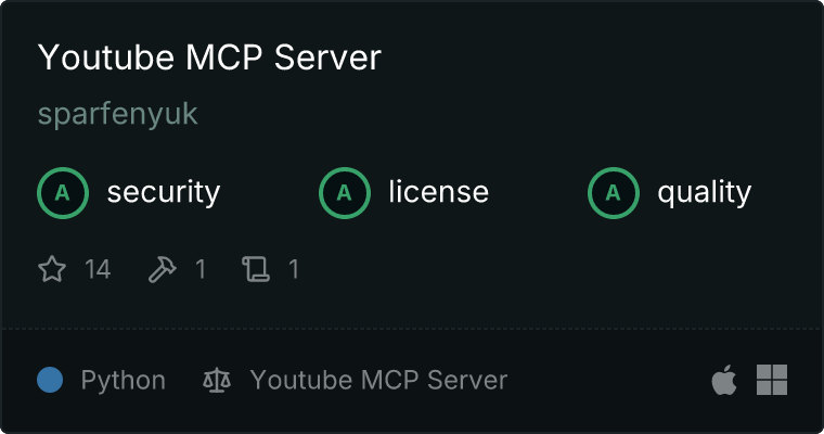 GitHub - sparfenyuk/mcp-youtube: MCP server for Youtube