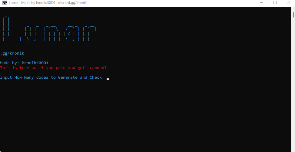 GitHub - KronikDevelopment/Lunar-Nitro-Gen-Checker