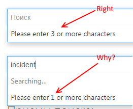 minimumInputLength message is not hidden until results are returned · Issue #3343 · select2 ...