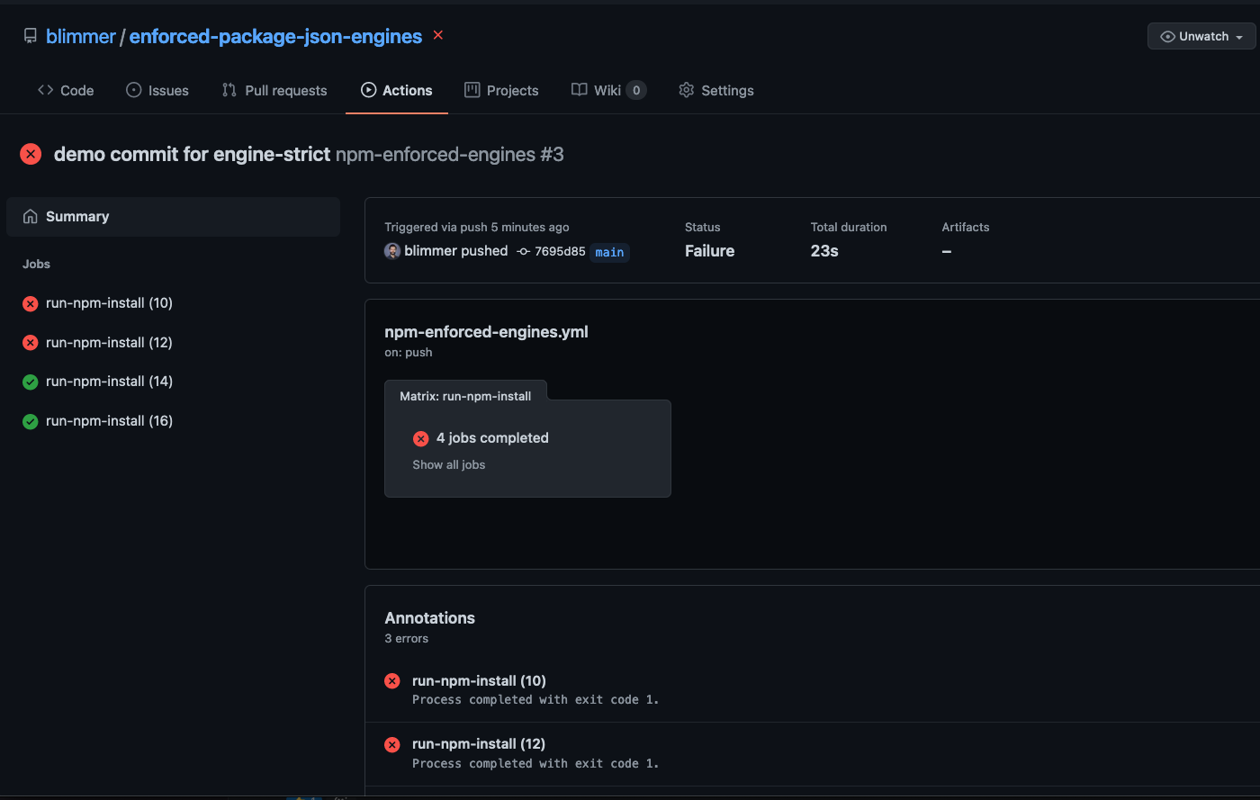 GitHub - blimmer/enforced-package-json-engines