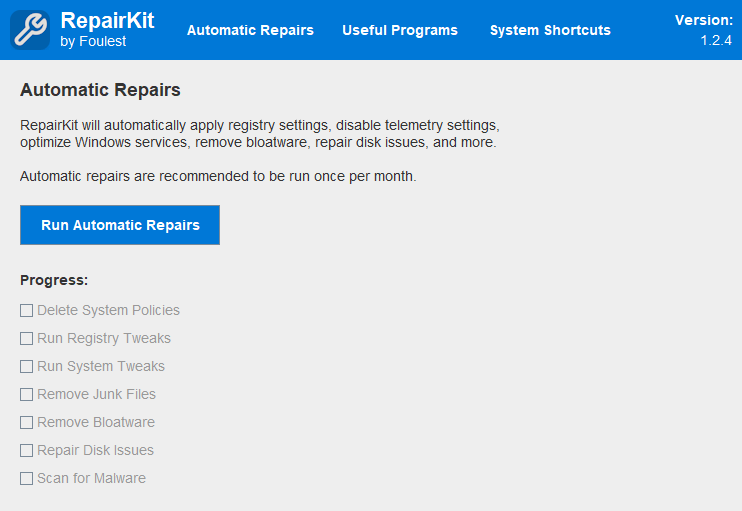 GitHub - Foulest/RepairKit: All-in-one Java-based Windows repair and ...
