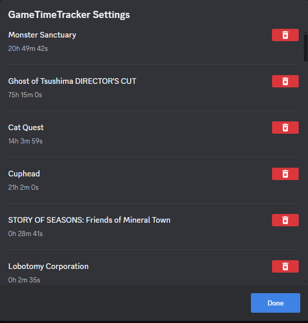 GameTimeTracker - BetterDiscord