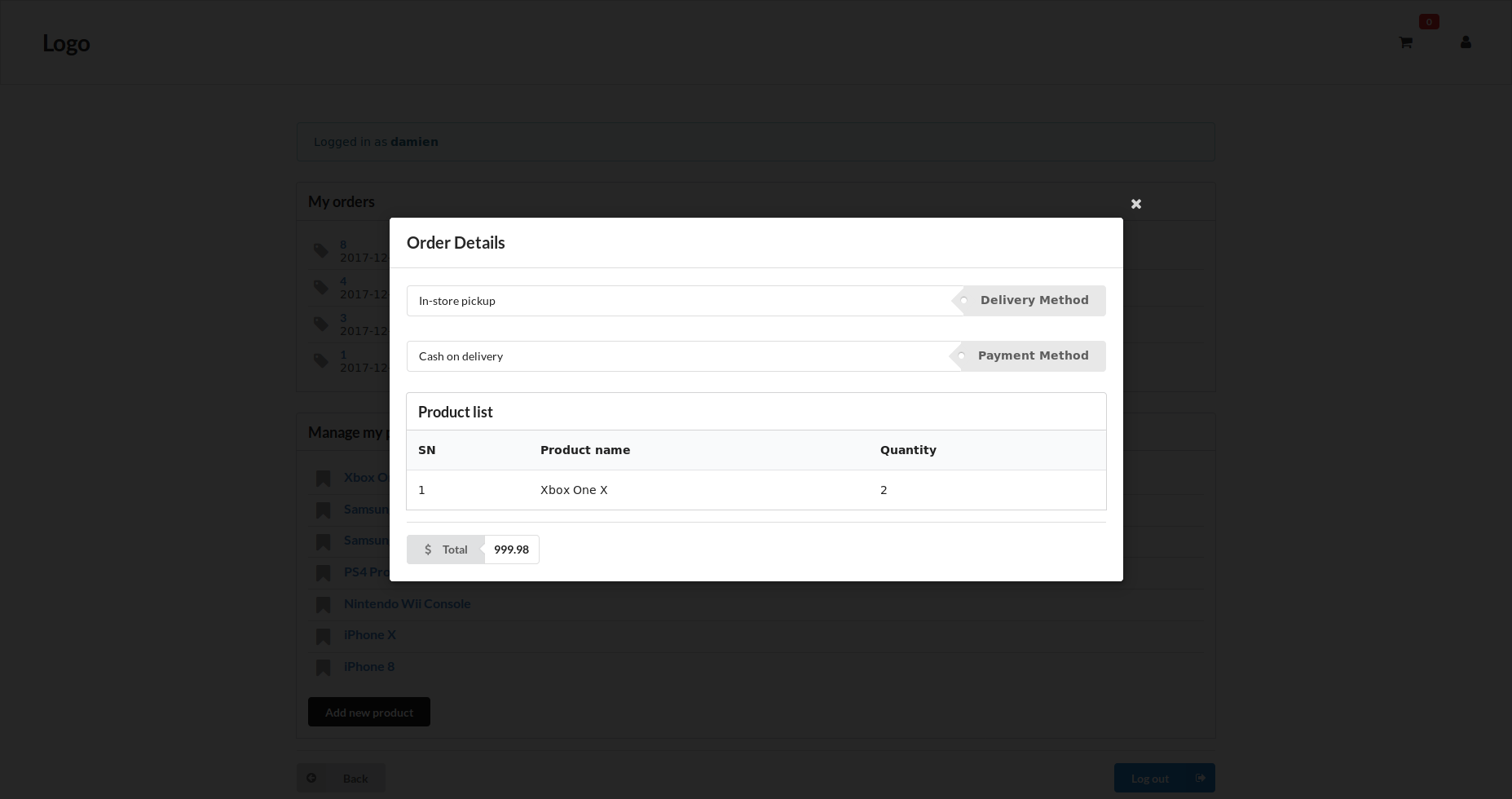 GitHub - damienzeng73/shopping-cart: A simple Shopping-cart built with ...