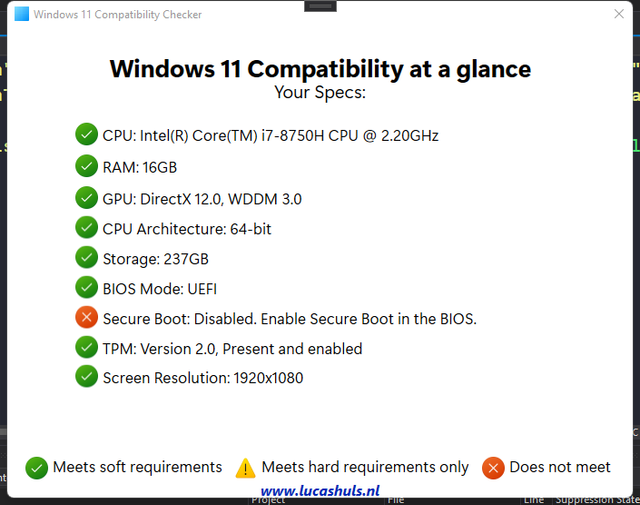 GitHub - LucasHuls/Windows-11-Requirements-Checker: Checks if your ...