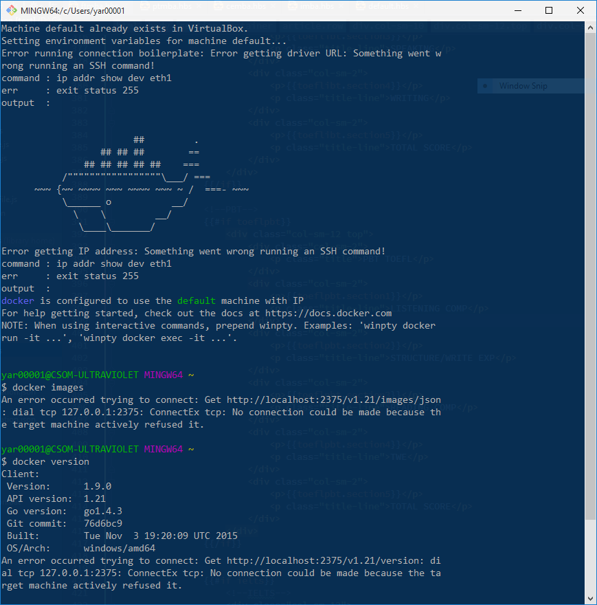 No connection could be made because the target machine actively refused it · Issue #268 · docker ...