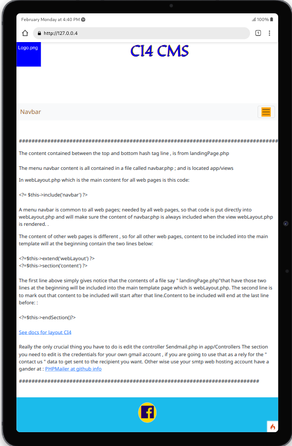 GitHub - captain-sensible/CI4-CMS: light Content Management System using CodeIgniter4